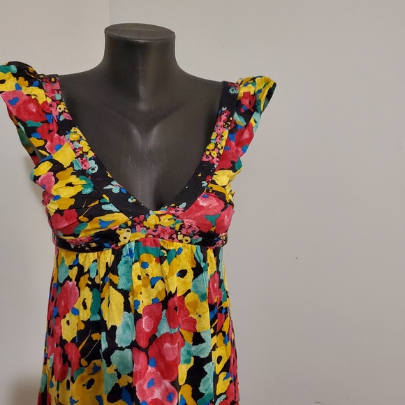 Zara | Dresses | Zara Collection Summer Dress 0 Cotton Floral Motif ...